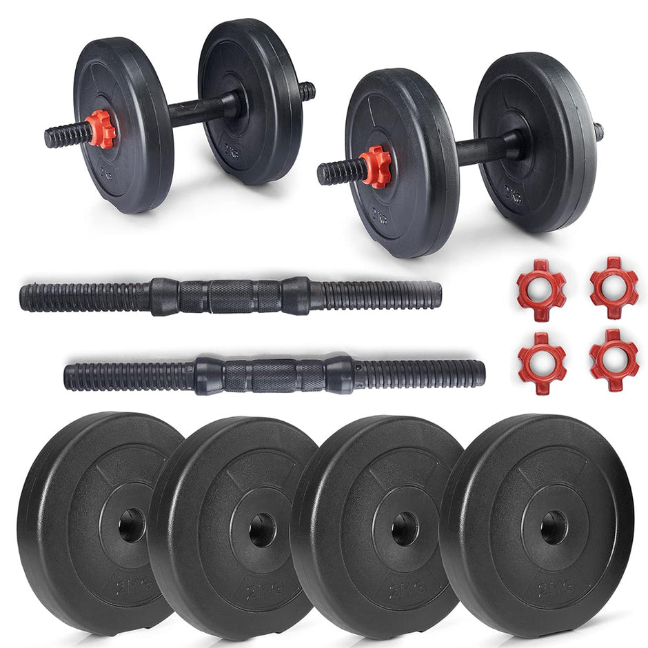 PVC Plate 2kg*4= 8kg with dumbbell Rod – Lifelong Online