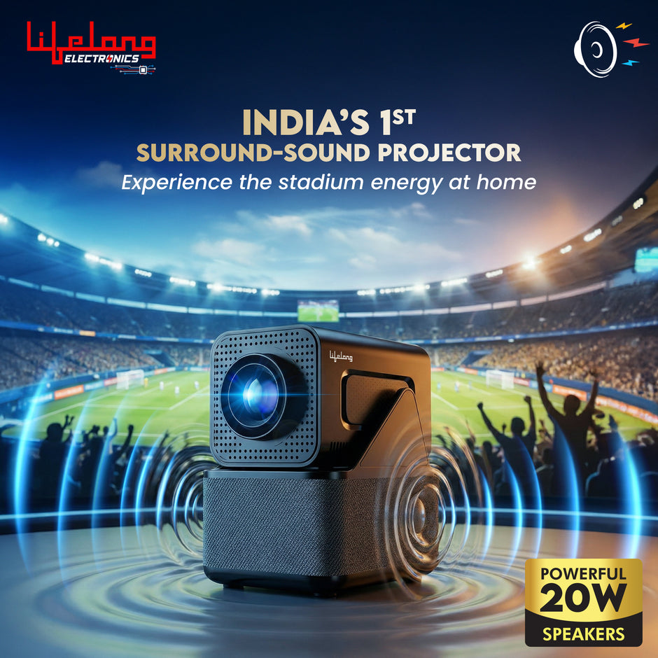 Lifelong ROAR Projector | Karaoke + Cinema | 2 Mics, 20W, 4K, 150” Scr ...