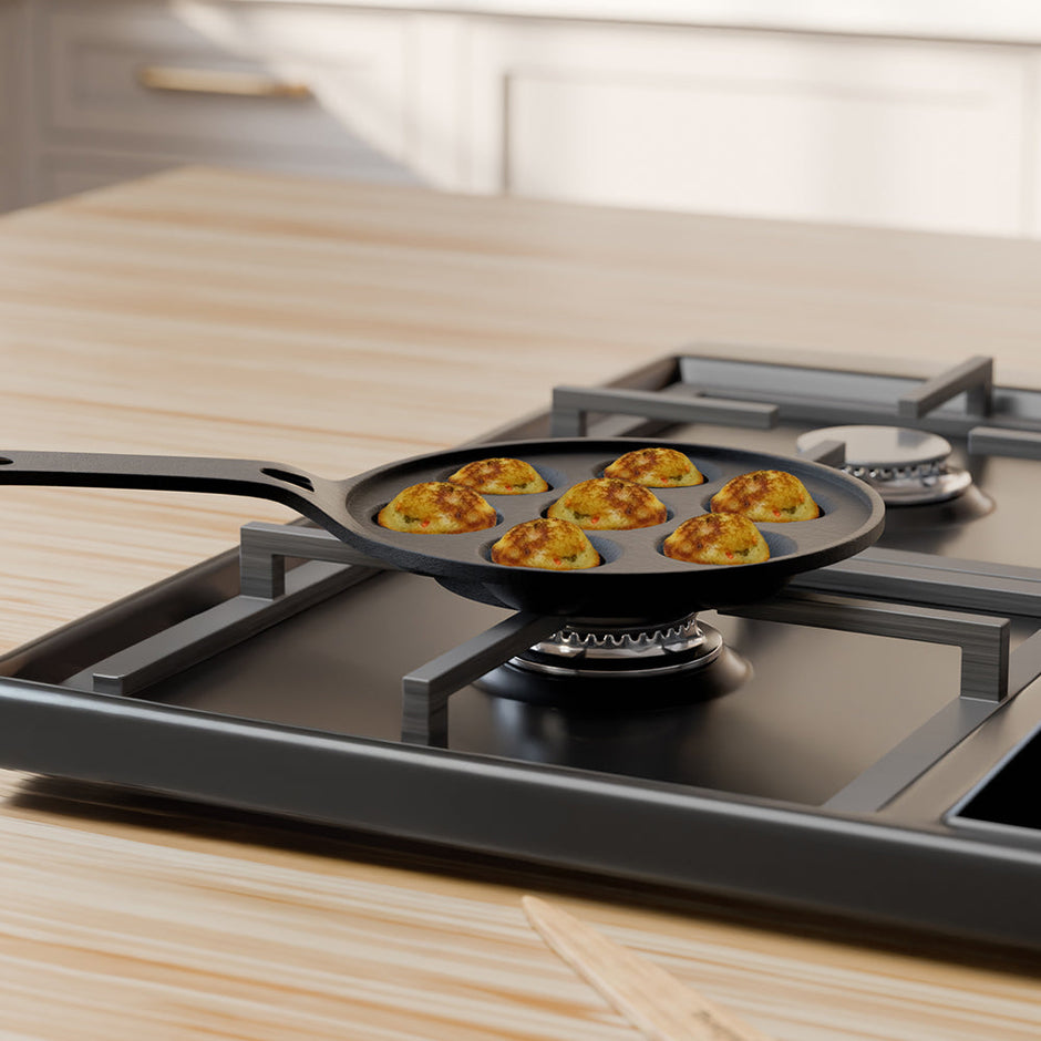 Lifelong Cast Iron paniyaram pan with hand – Lifelong Online