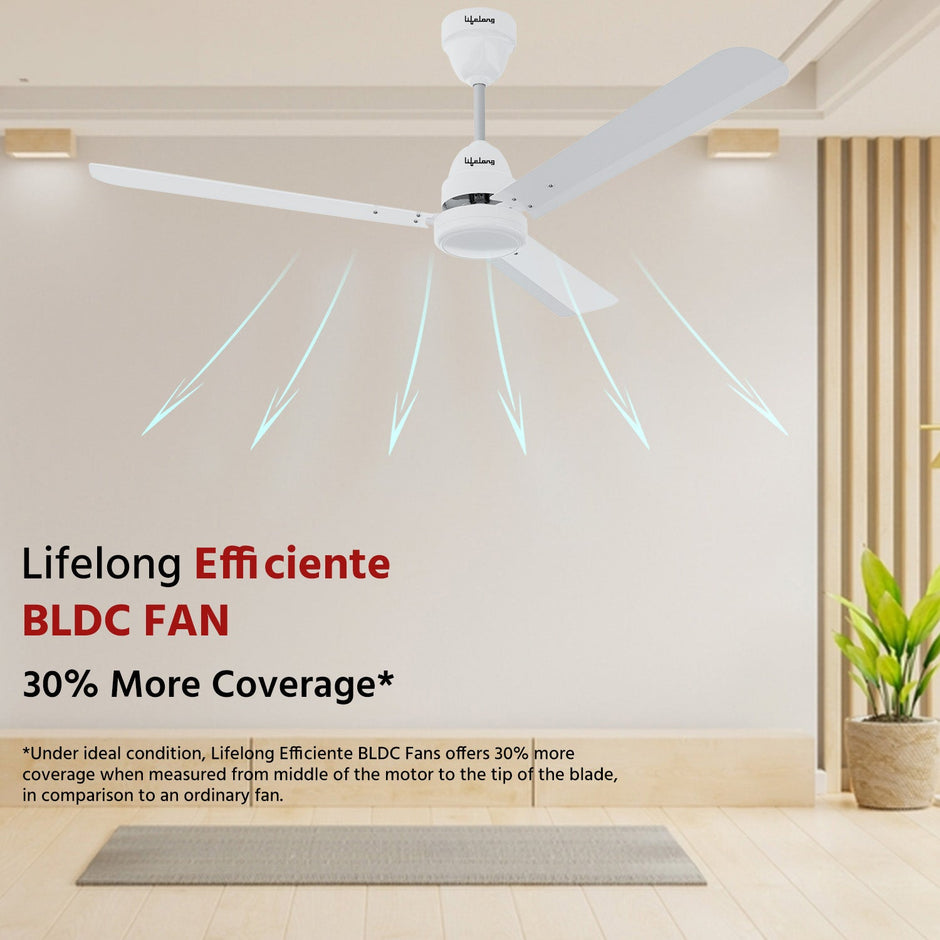 Lifelong 1200mm BLDC Ceiling Fan â€“ 35W Silent Fan with Remote, 5-Sta ...