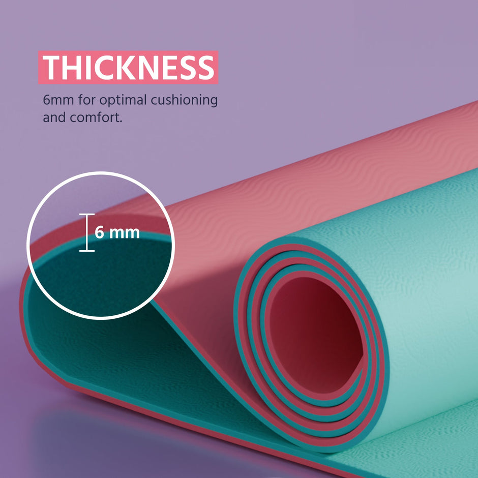 Buy Lifelong Dual Color TPE Yoga Mat 6mm – Anti-Slip | Home & Gym ...