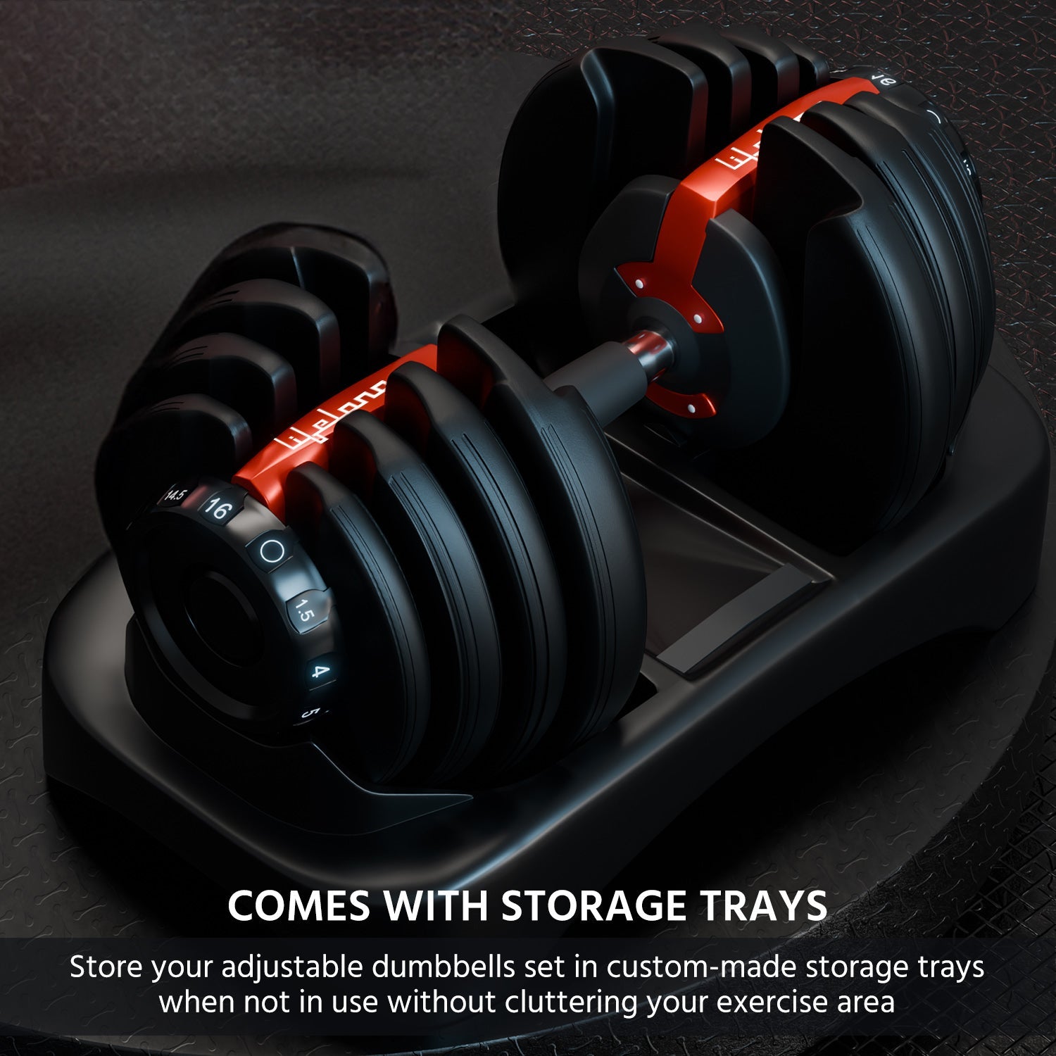 1.5-16kg Adjustable Dumbbell with Storage Tray for Home Gym – Lifelong ...
