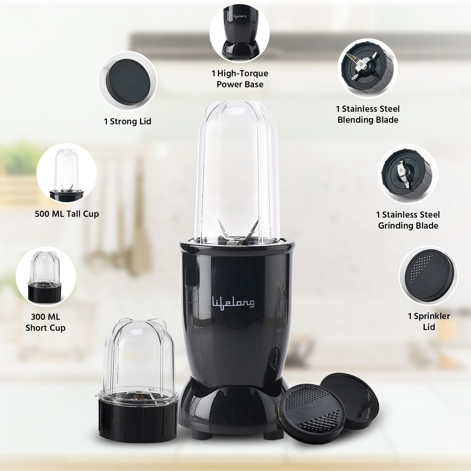 Buy Lifelong PowerNutri Mixer Grinder 2 Jars | 450W Copper Motor ...