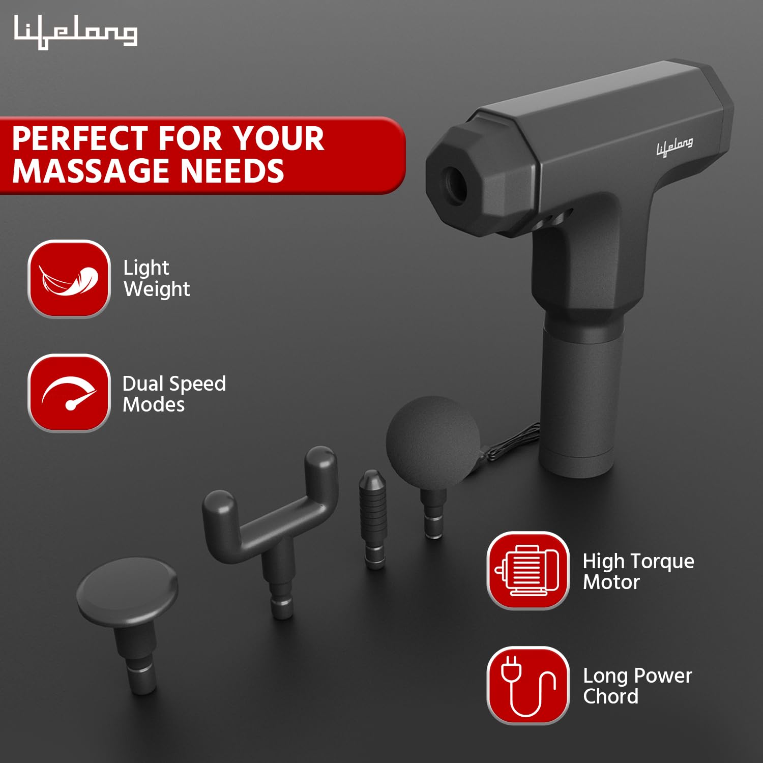 Lifelong Gun Massager For Pain Relief - Massage Gun Machine For Fully ...