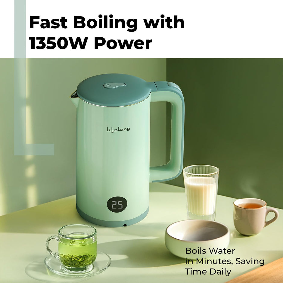 Lifelong Electric Kettle 1.6 L | 1350W Kettle with Double Wall & Cool ...