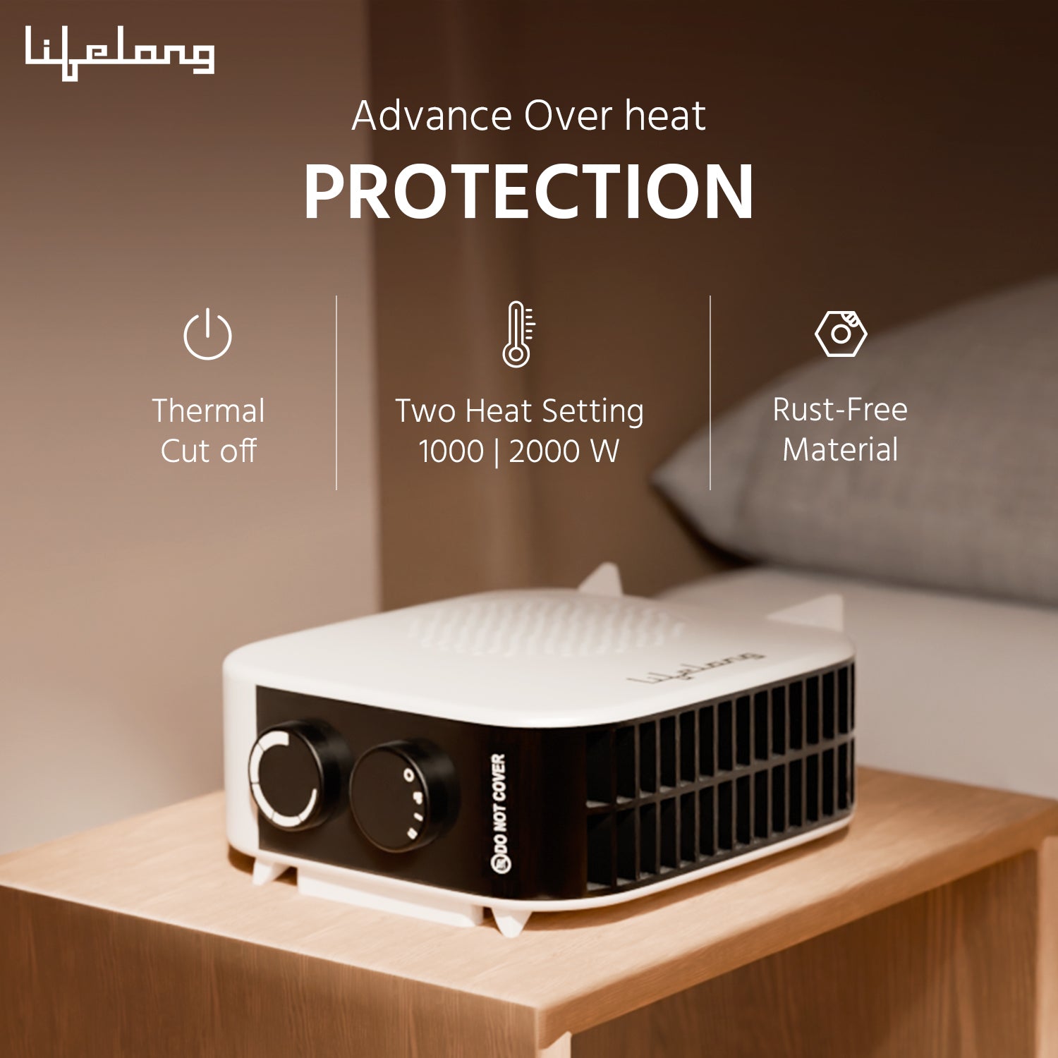 2000 Watt Room Heater for Home with 3 Air Setting & ISI Certified, Por ...