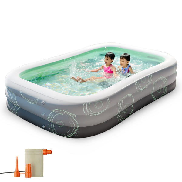 Lifelong | 10FT Inflatable Family Swimming Pool-Heavy-Duty PVC, Quick ...